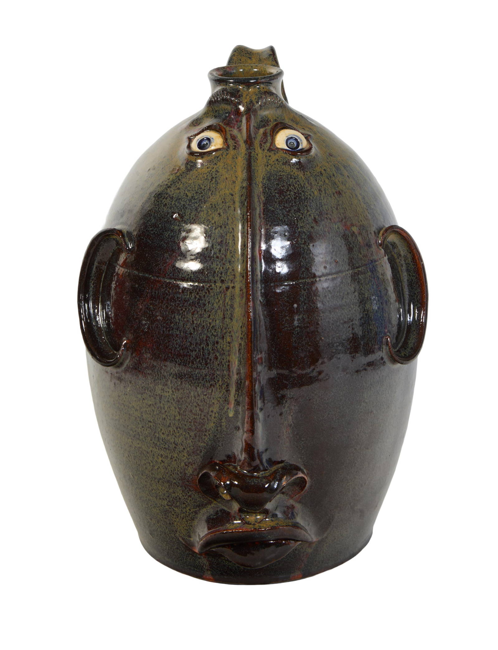 Roger Corn (american/georgia, B. 1957), Double Face Jug, 1999, H.- 14 ...