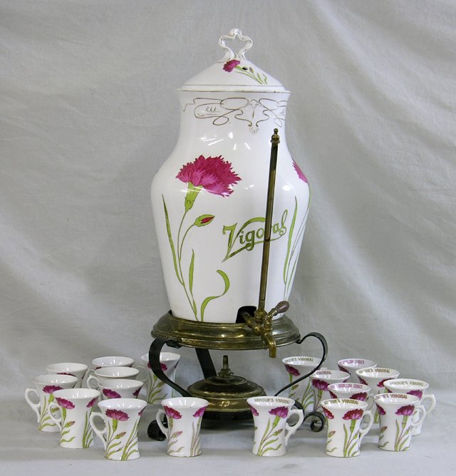 Unusual China Armour's Vigoral Dispenser, early 20th c.