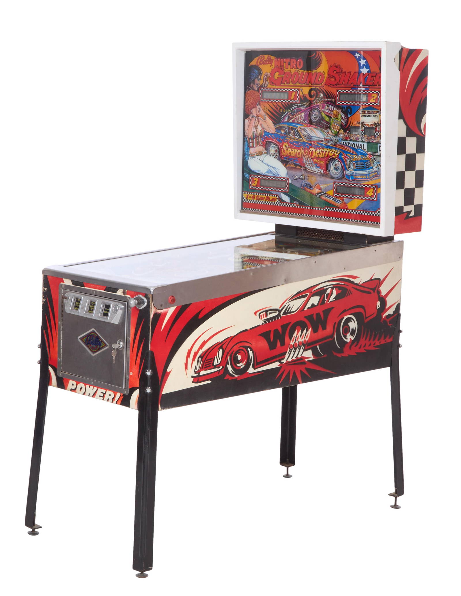 Nitro Ground Shaker Pinball Machine, 1980, H.- 71 In., W.- 30 In., D ...