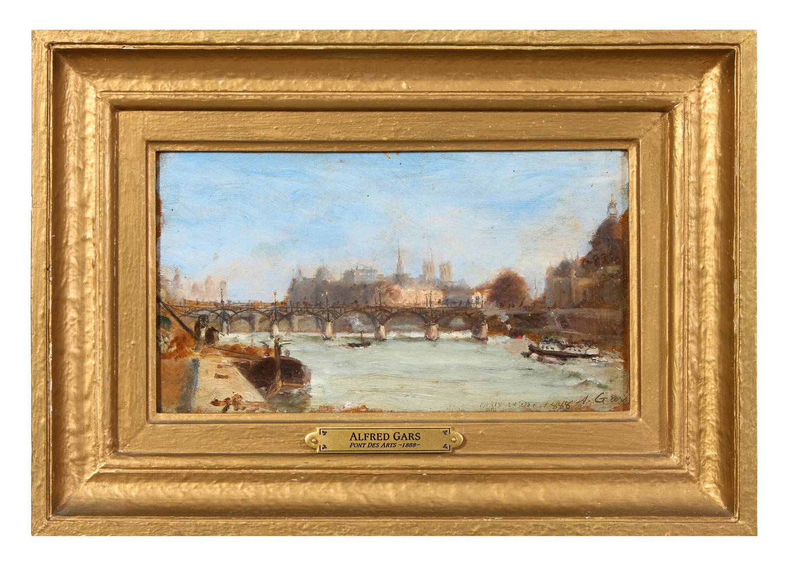 Alfred Gars (french, B. 1845), "vue De La Seine, Pont Des Arts," Dec ...