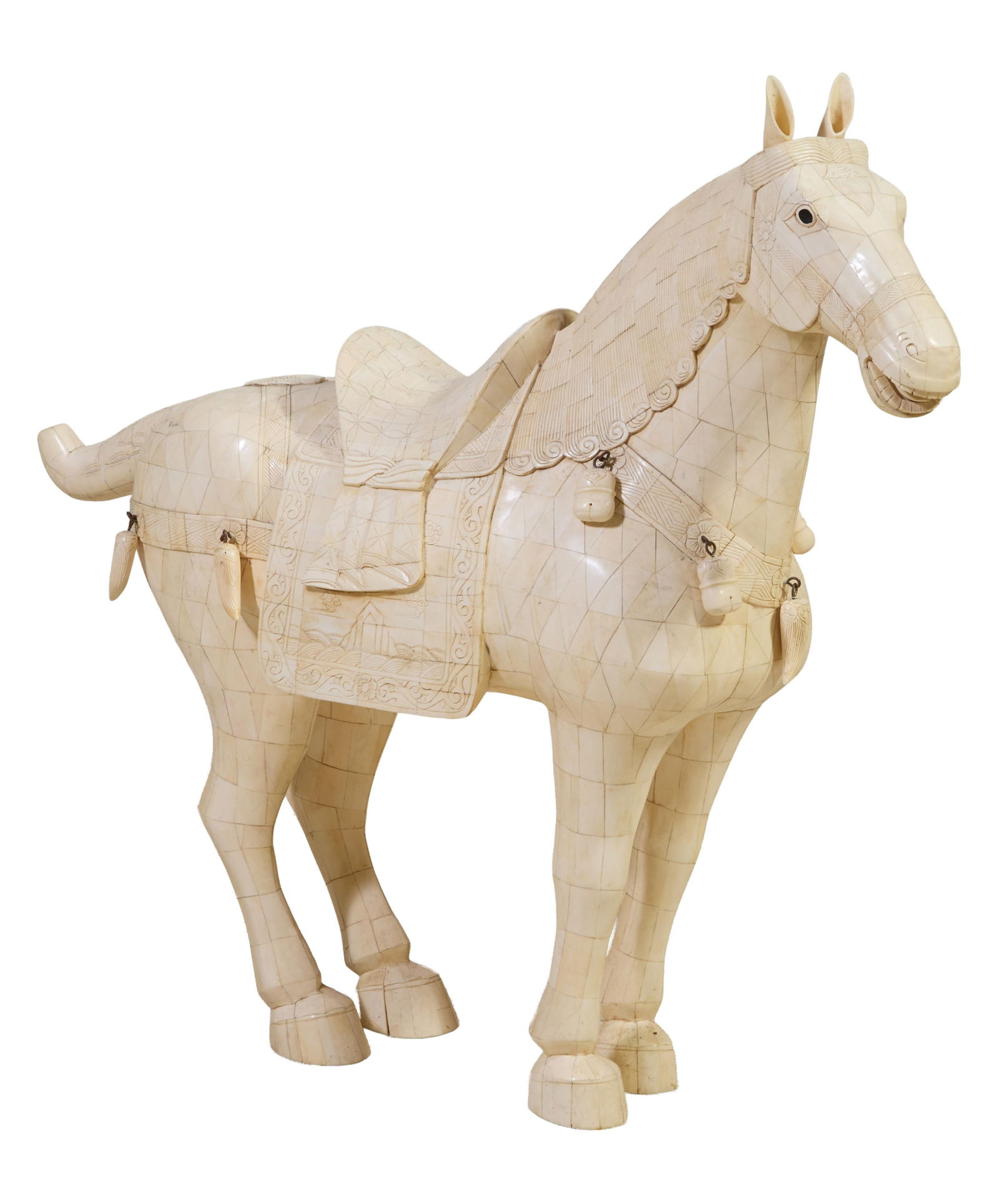 Chinese Tang Style Bone Clad Horse Sculpture, 20th C., H.- 42 In., W ...