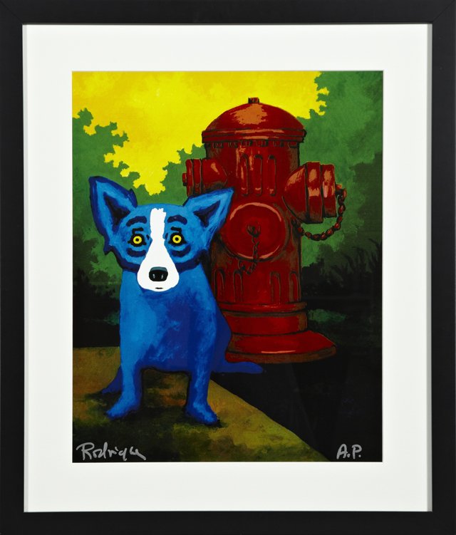 George Rodrigue(1944 ) "blue Dog With A Red Fire