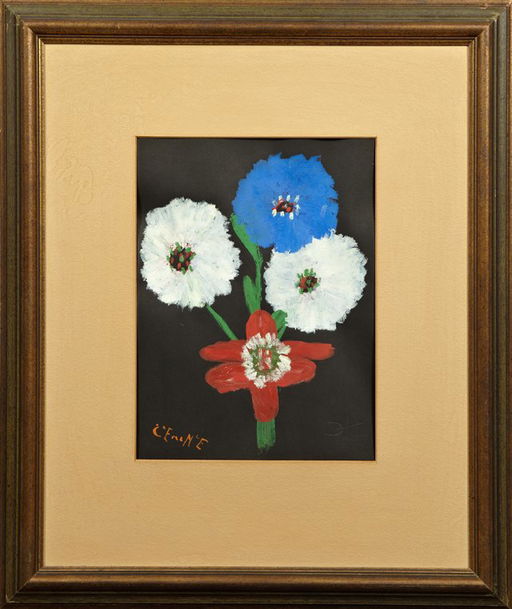 Clementine Hunter 1887 1988 Zinnias With A Red Sep 20 2014 Crescent City Auction