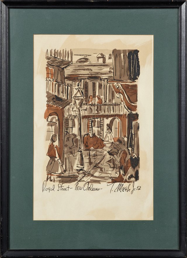 Thomas Meek, Jr., "Royal Street - New Orleans," 1952,