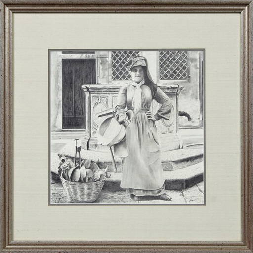 R. Aycock, "peddler Woman At The Well," Late 19th C.,