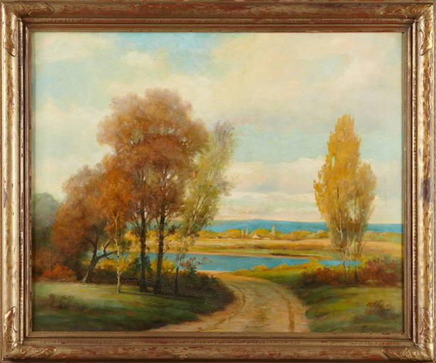 Howard Atkinson, "the Road To The Sea," 20th C., Oil On