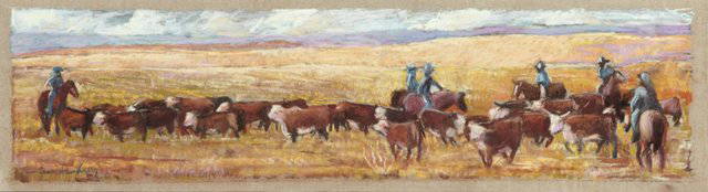 Jean Crow Humphrey (texas), "drving The Herd," 20th C.,