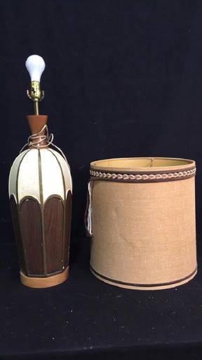 Vintage Ceramic And Wood Table Lamp Leviton Table Tamp