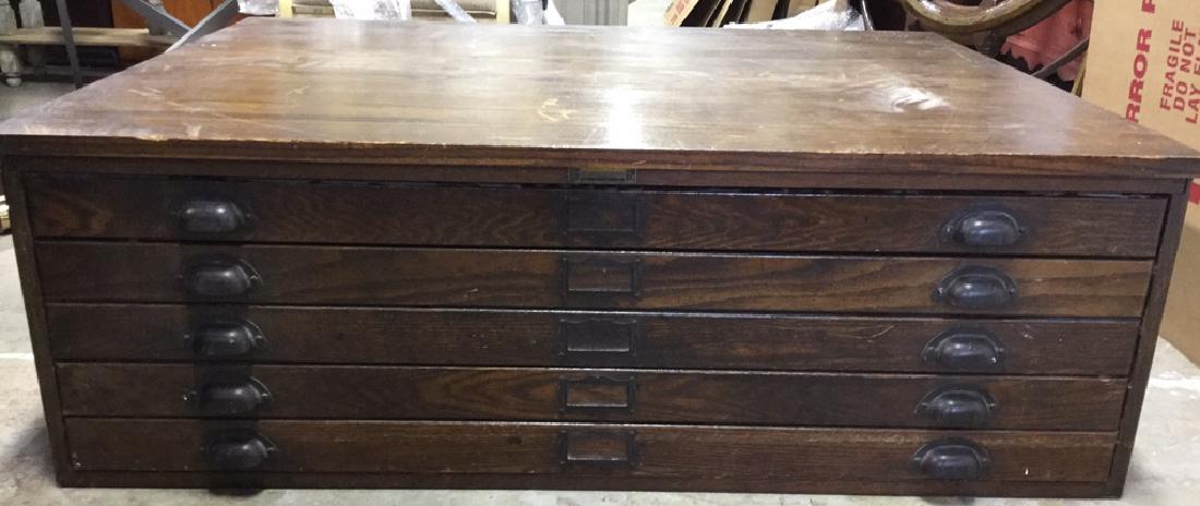 Antique Five Drawer Map Cabinet