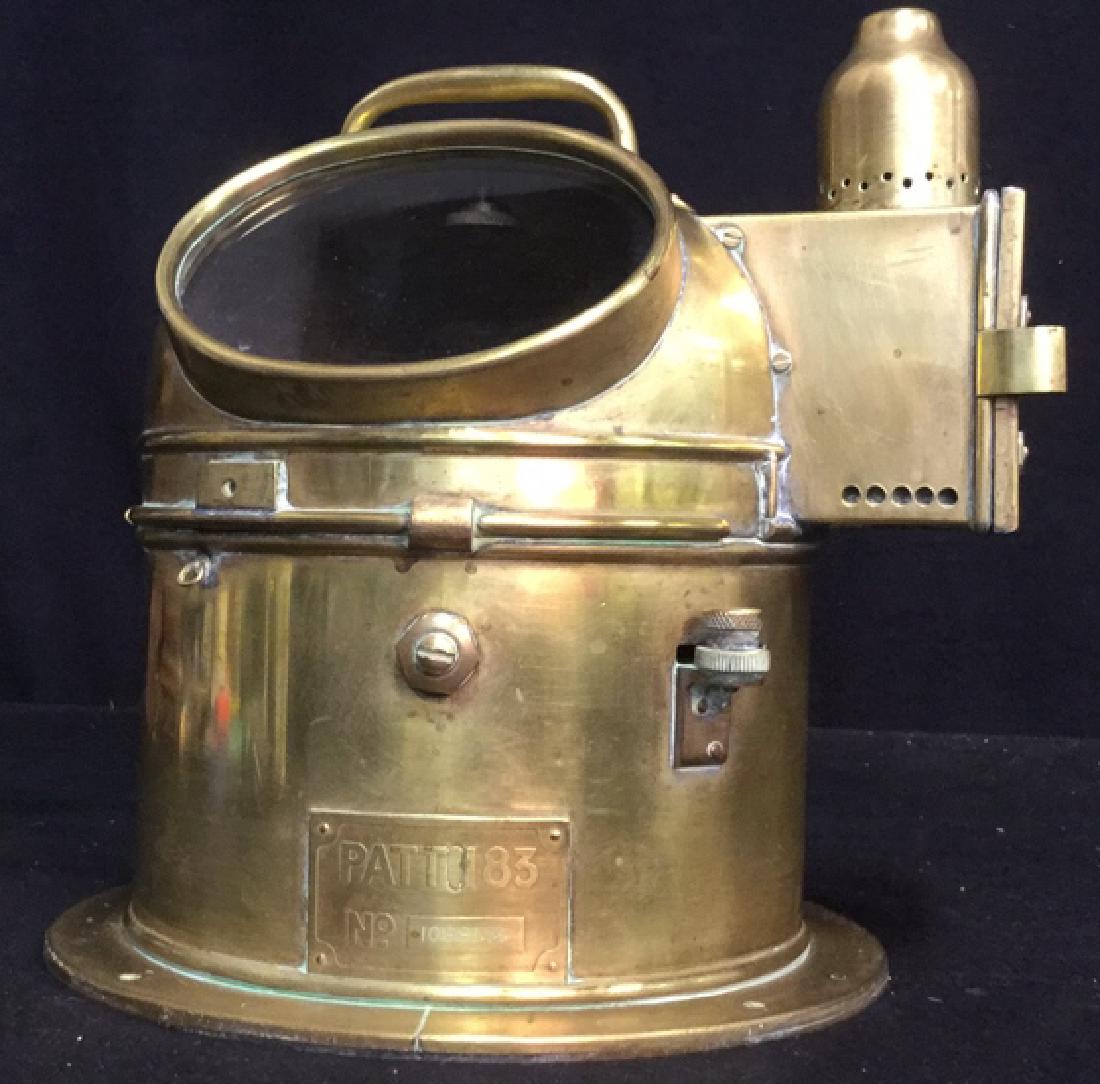 Antique Brass Gimballed Ship Compass Binnacle