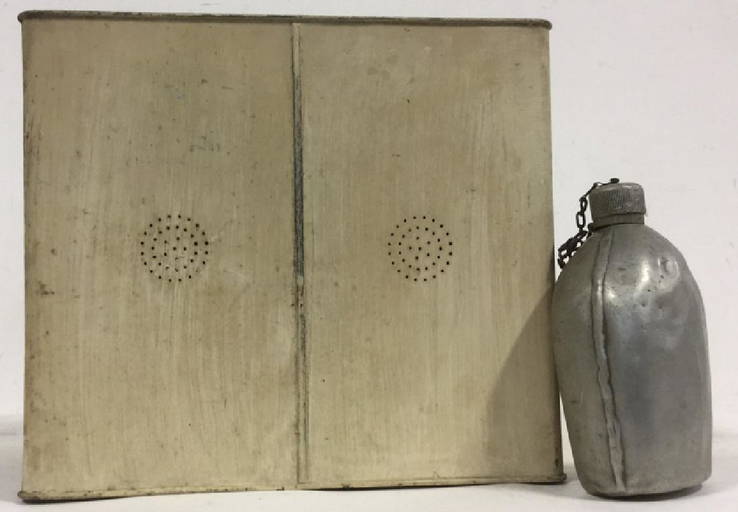 Vintage Bread Box And Wwii Us Army Canteen