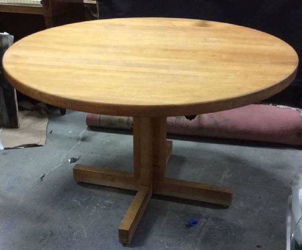 Solid Round Butcher Block Dining Table