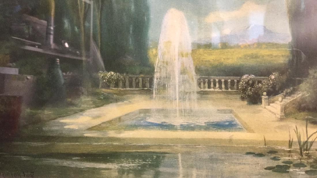 R. Atkinson Fox Print Depicting Fountain
