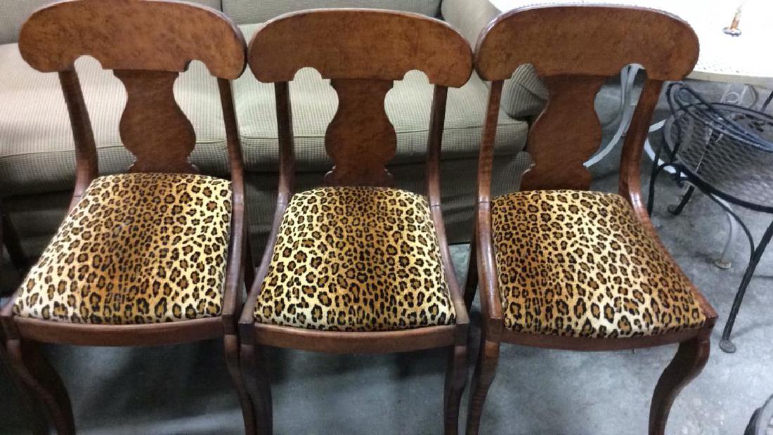 Set 3 Vintage Faux Cheetah Print Chairs