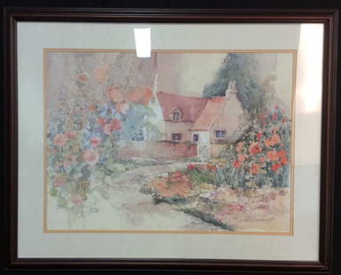 Art Print Daluna Darton Cottage Set In Forest