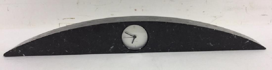 Vintage Koch Lowy Black Marble Mantel Clock