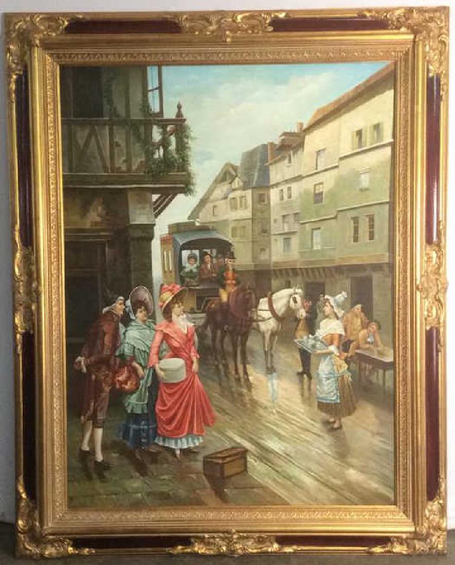 ADAMSON Oil on Canvas Village and Figural Scene