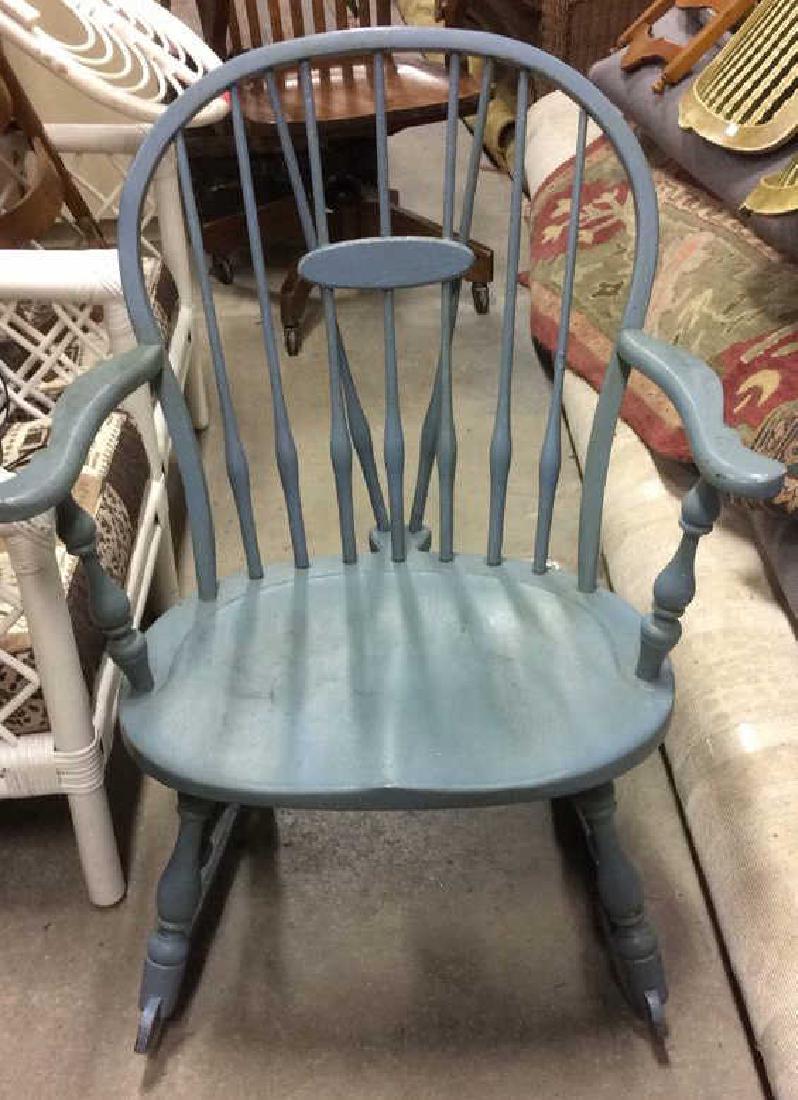 535: RUSSIAN STYLE CARVED WOOD SKELETON ROCKING CHAIR