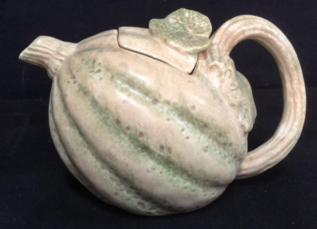 Mann Pottery Ceramic Cantaloupe Pitcher