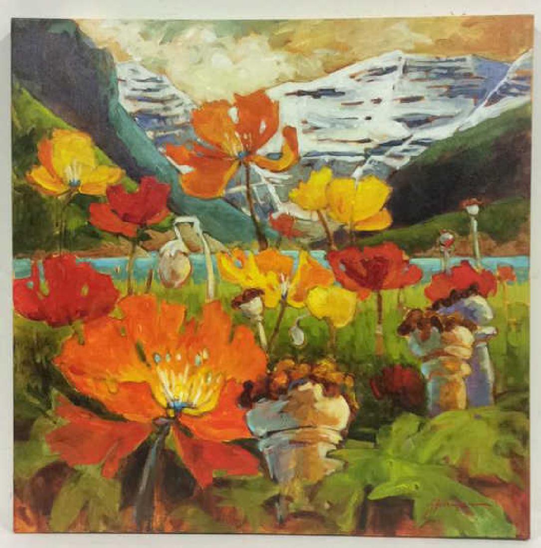 Signed GAIL JOHNSON ICELANDIC POPPIES Painting