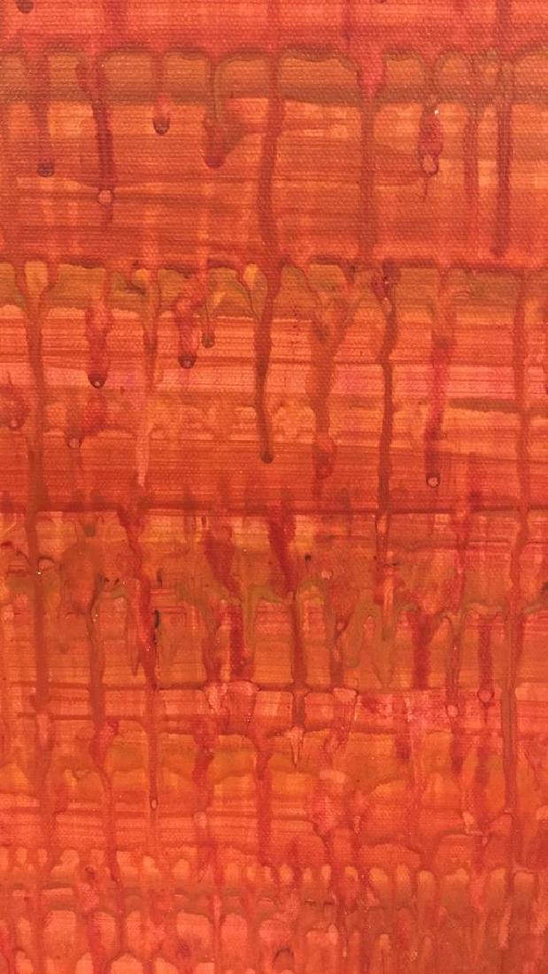 Abstract Acrylic Drip Painting On Canvas