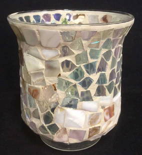 Partylite Hurricane Mosaic Glass Candle Holder