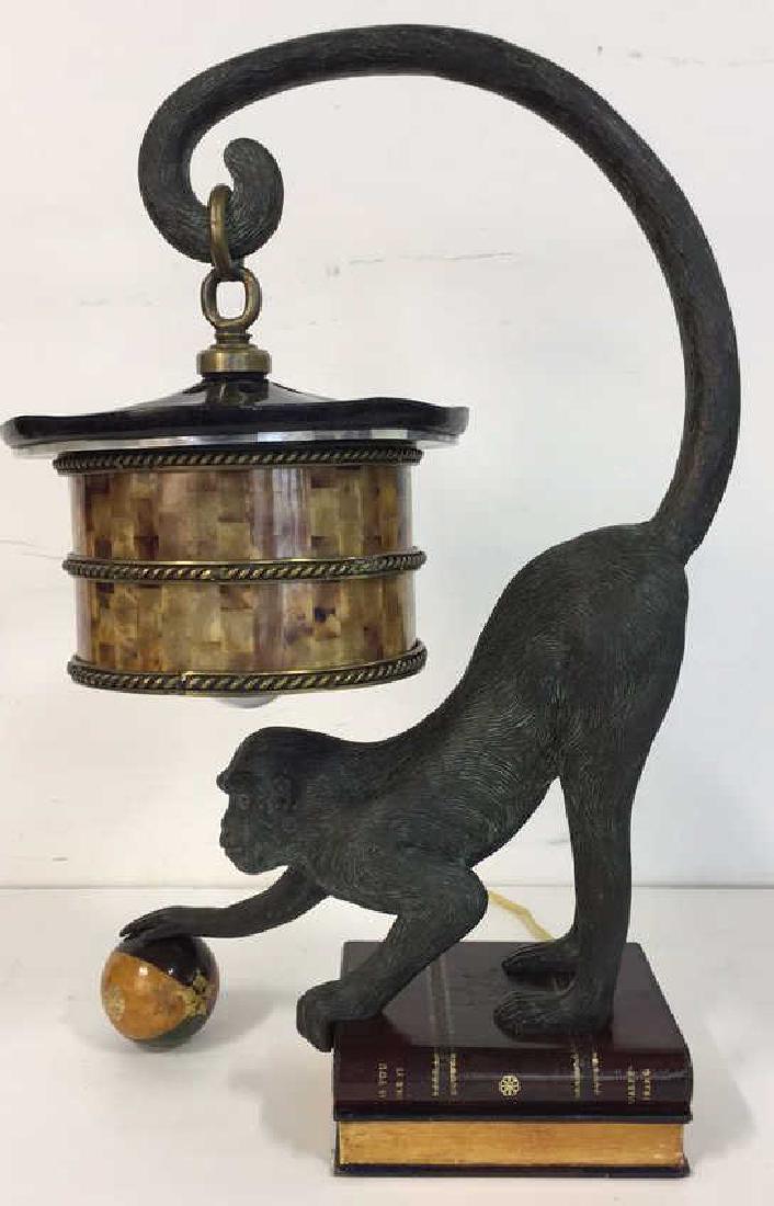 MAITLAND-SMITH Verdigris Bronze Monkey Lamp