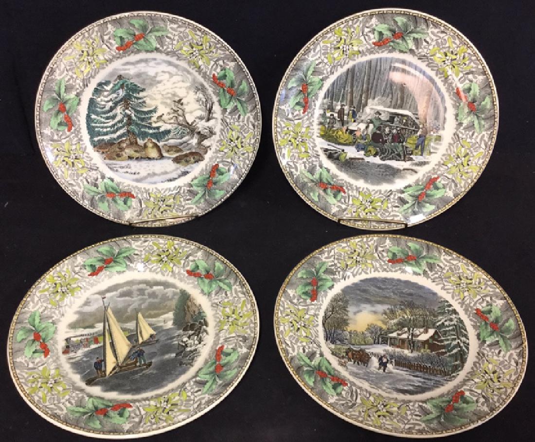 Lot 4 Currier & Ives Winter Scenes Plates