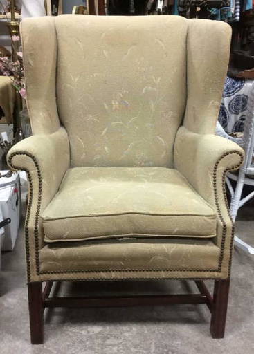 Hallagan Mfg Co. Floral Detailed Wing Chair