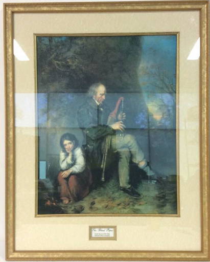 The Blind Piper By Joseph Haverty Print On Board