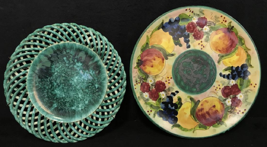 Lot 2 Austrian & Italian Vietri Painted Plates