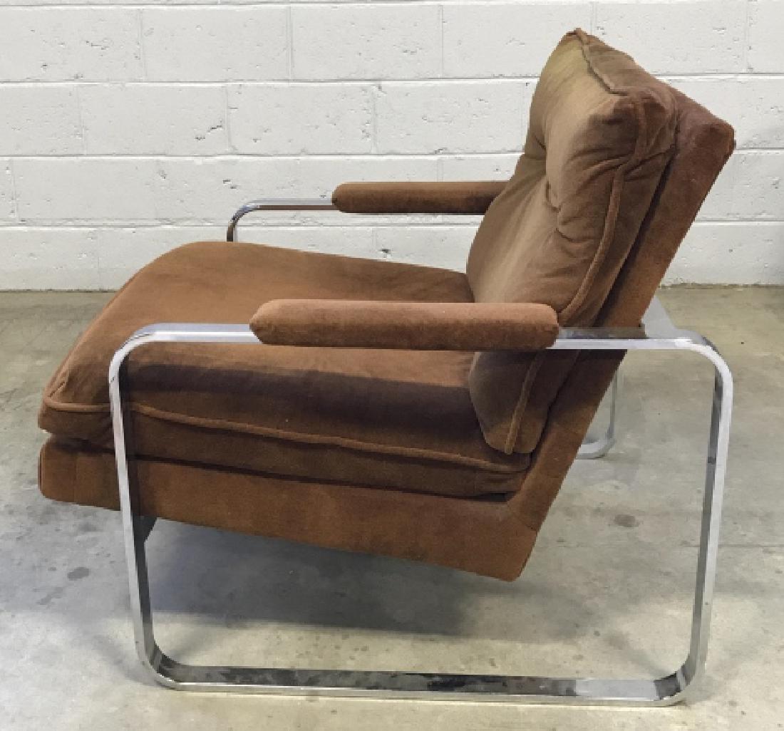 MILO BAUGHMAN Upholstered Chrome Lounge Chair