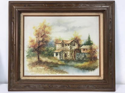 Vintage Wolfgang Zeller Framed Artwork On Canvas