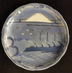 Antique Japanese Blue And White Porcelain Plates