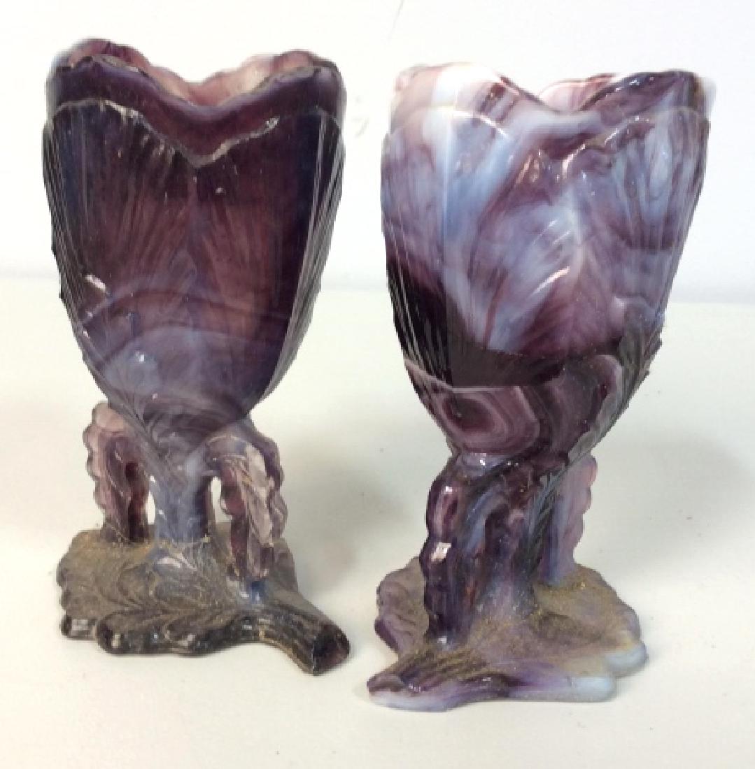 Antique Purple Slag Glass Goblets | Barnebys