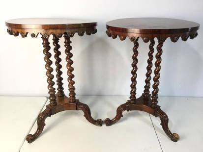 Antique Round Victorian Style Table