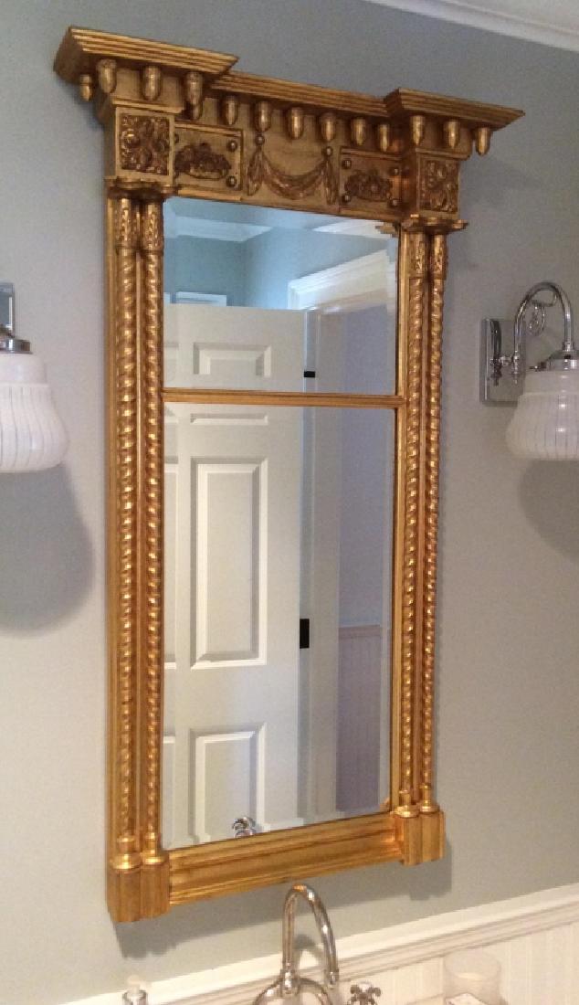 Gold leafed Twist Column Wall Mirror