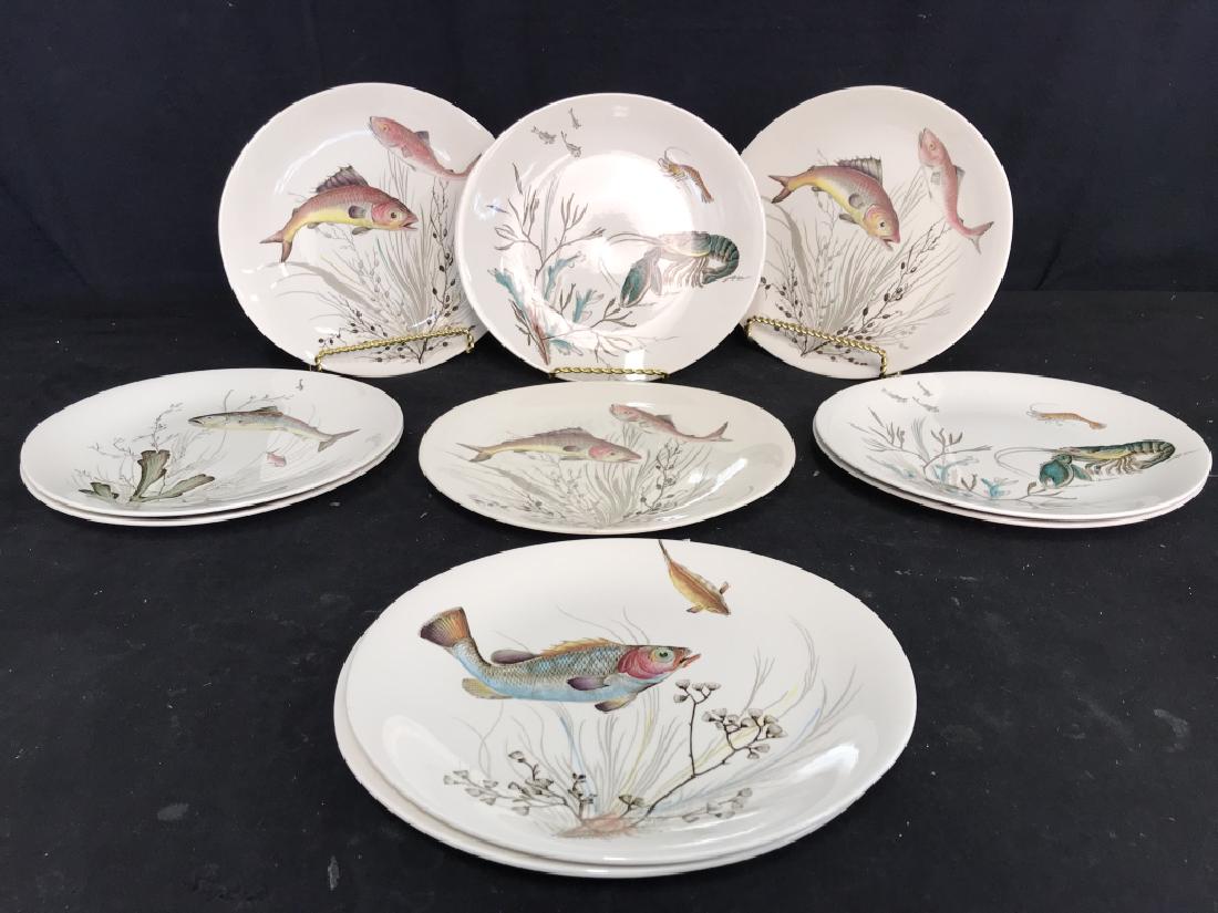 LOT 10 JOHNSON BROS FISH Porcelain Plates