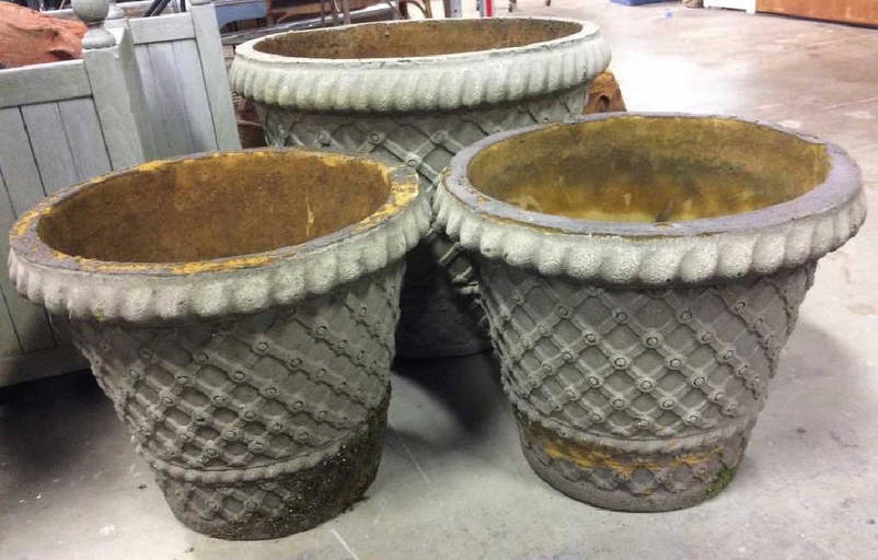 Lot 3 Grey Toned Solid Foam Planters - Nov 28, 2018 | The Benefit Shop ...