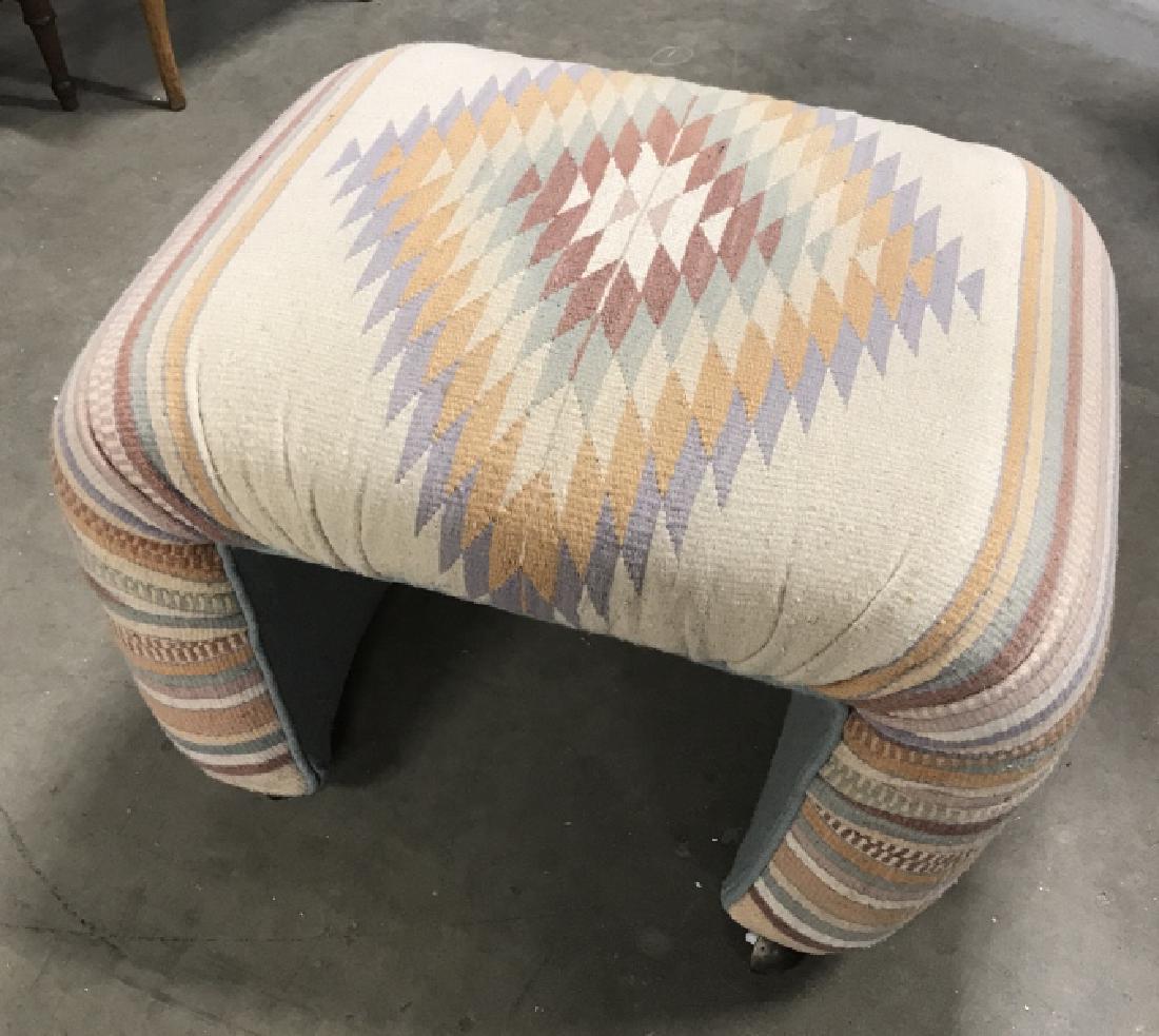 Retro Fabric Ottoman W Southwest Geometric Print