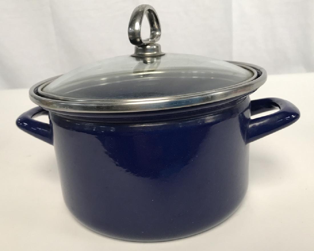 Chantal Blue Enameled Small Stew Pot