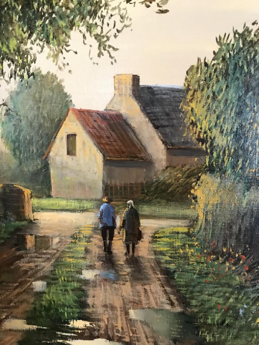Signed RAYMOND QUENCE, Country Rd Oil Painting