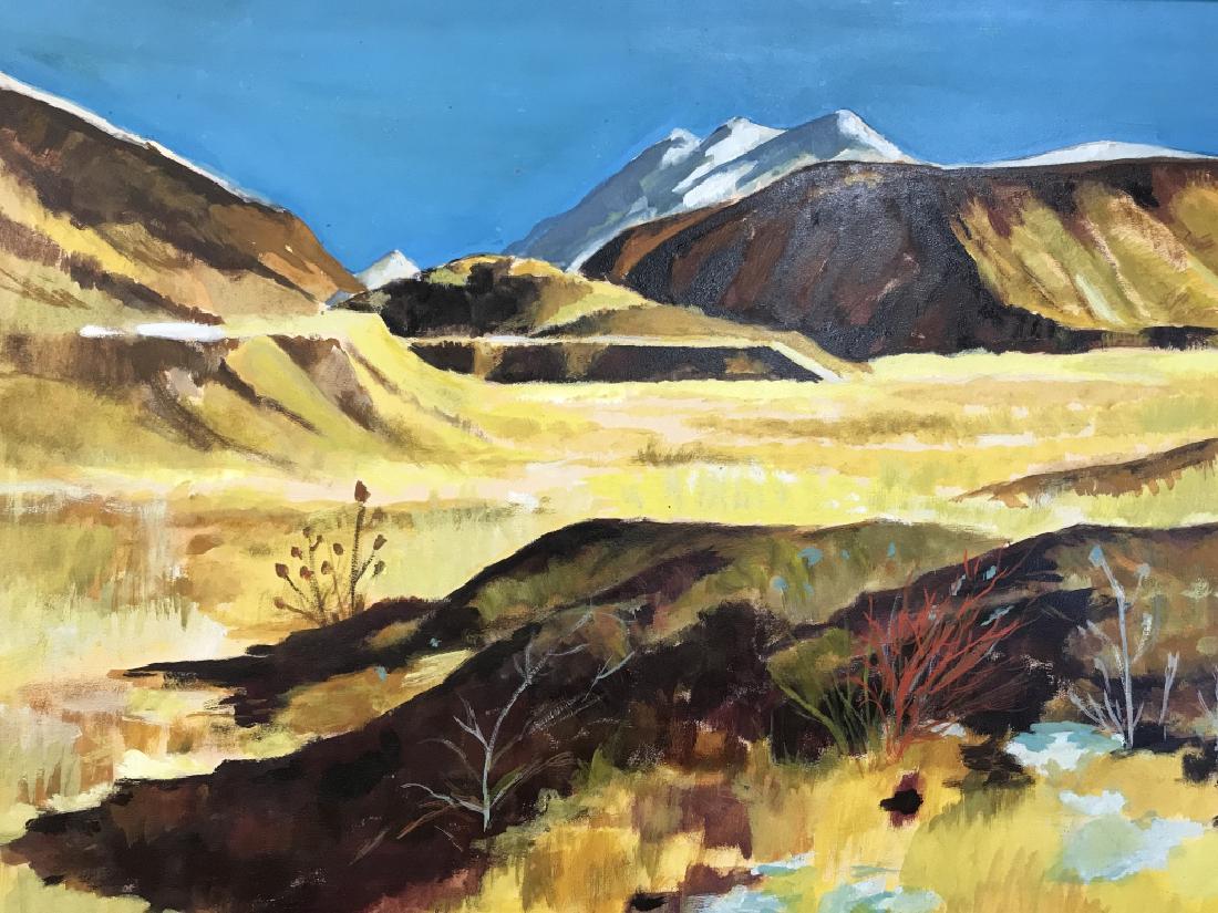 Signed MARTIN Oil Painting of Western Landscape,