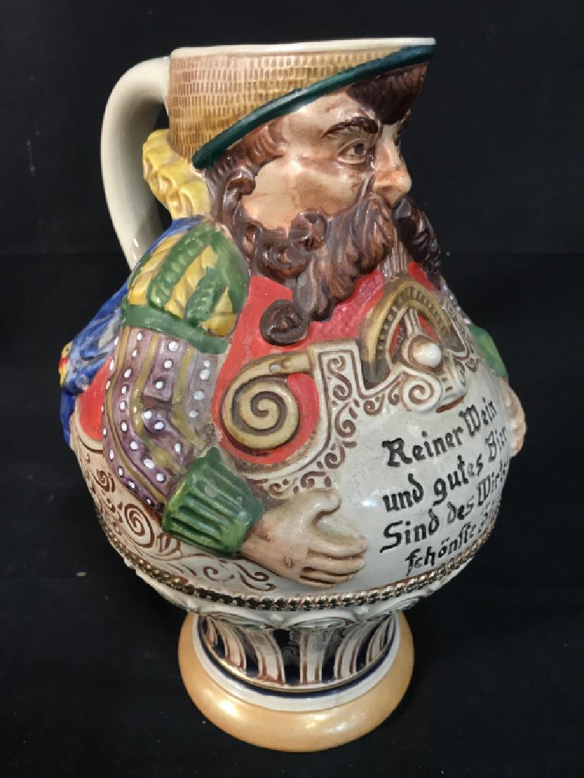 Handmade German GERZ Figural Stein Pitcher