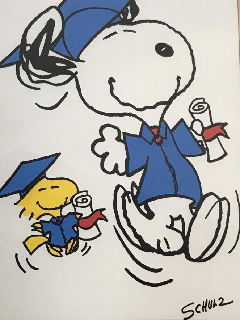 Signed Original CHARLES SCHULZ Snoopy Drawing