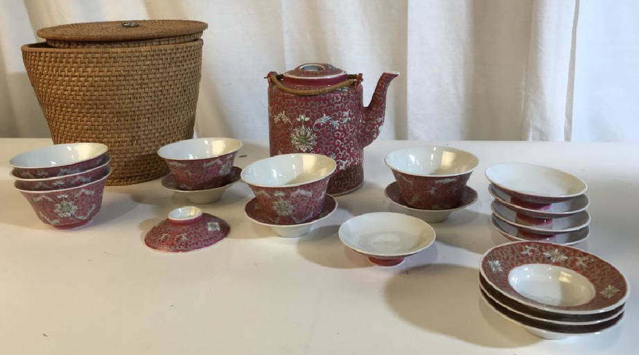 Vintage Chinese Porcelain Teapot Set