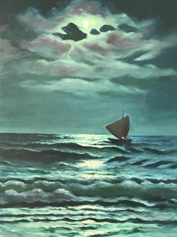 Signed F. FERRUZZA Oil On Canvas, Moonlit Seascape - Dec 18, 2019 | The ...