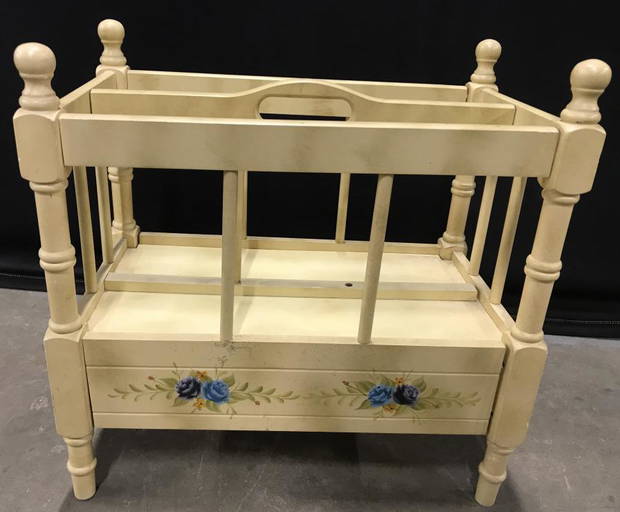 Vintage Wooden Thomas Pacconi Magazine Rack