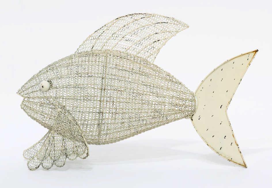 Large White Metal Hand Crafted Fish Sculpture - Jun 24, 2020 | The ...