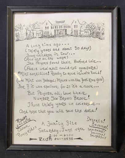 Illustrated Party Invitation Poem Ephemera